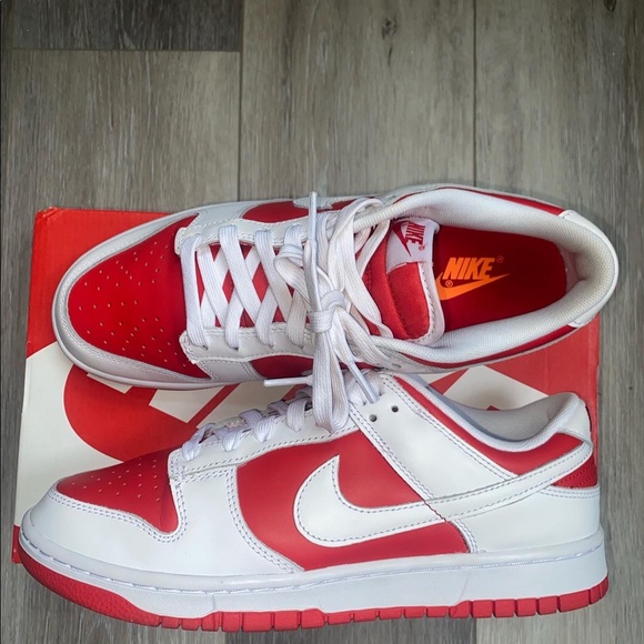 Nike | Shoes | Championship Red Dunk Low | Poshmark